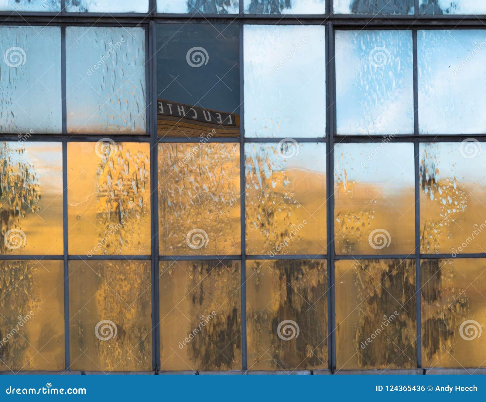Germany, Berlin - August 08, 2018: a Mirror Script in a Window Stock ...