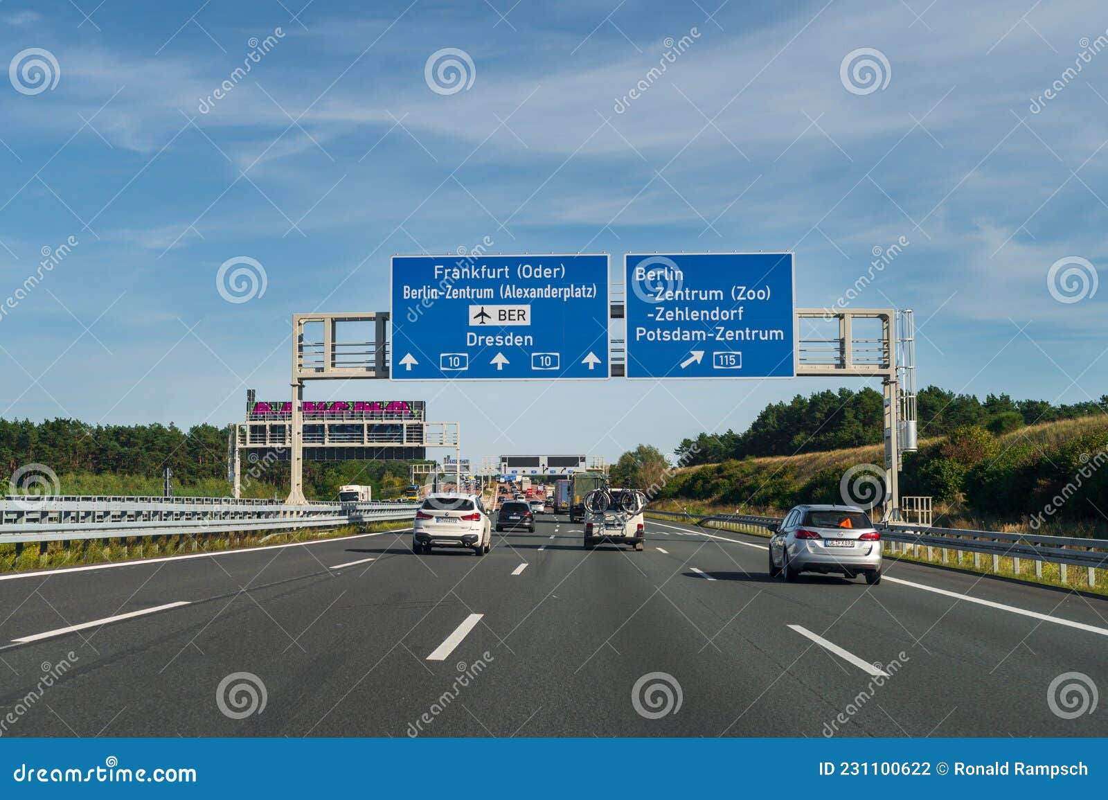 Germany , Berlin , 30.09.2021 , on the Berlin Freeway Ring Road ...