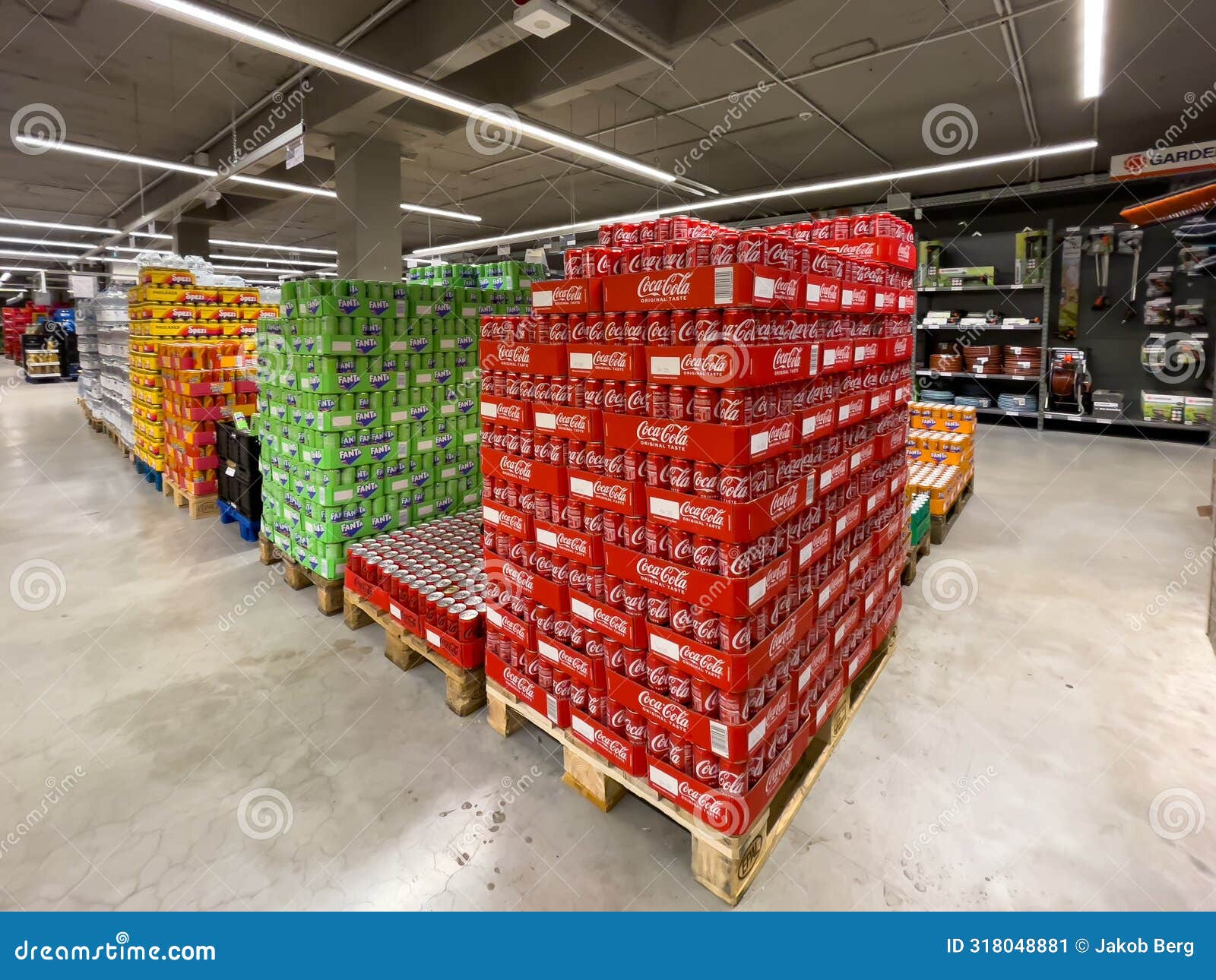Germany Berlin May 11, 2024. a Stack of Coca-cola Cans in a Store ...
