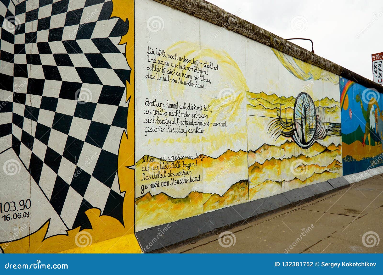 Germany. Berlin Wall with Drawings in Berlin. February 17, 2018 ...