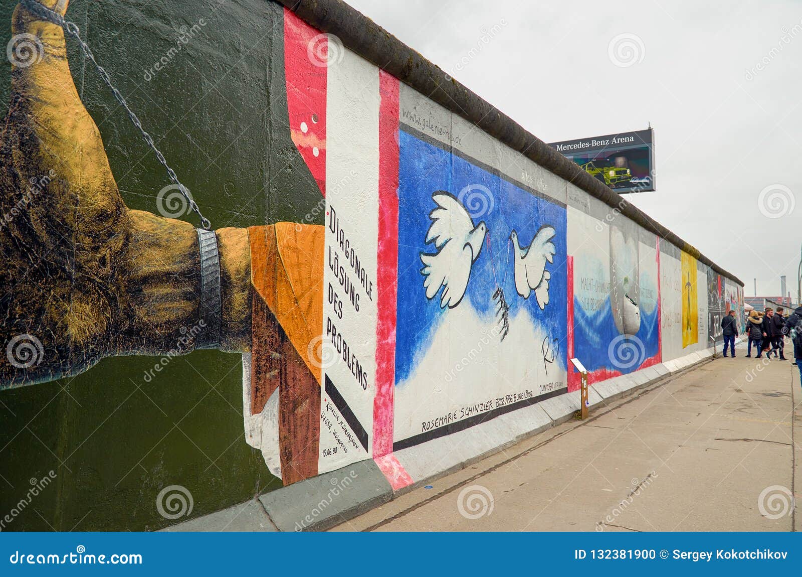Germany. Berlin Wall with Drawings in Berlin. February 17, 2018 ...