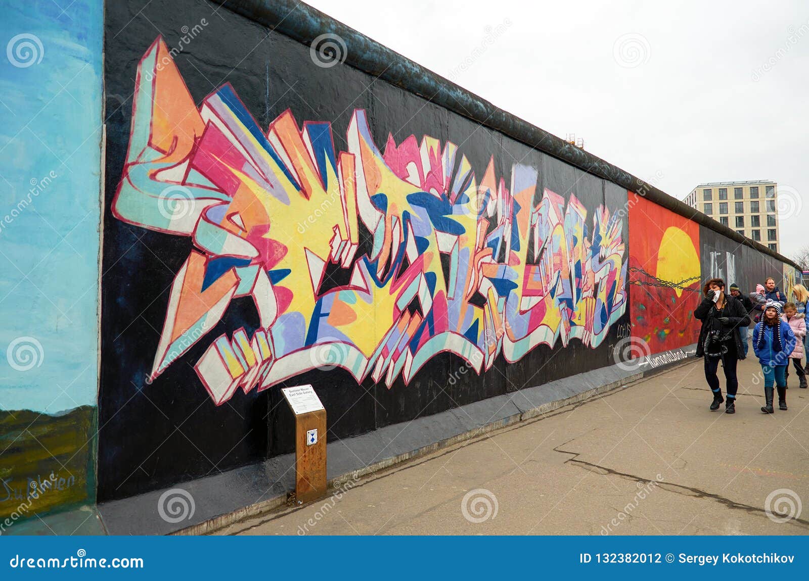 Germany. Berlin. Berlin Wall with Drawings. February 17, 2018 Editorial ...