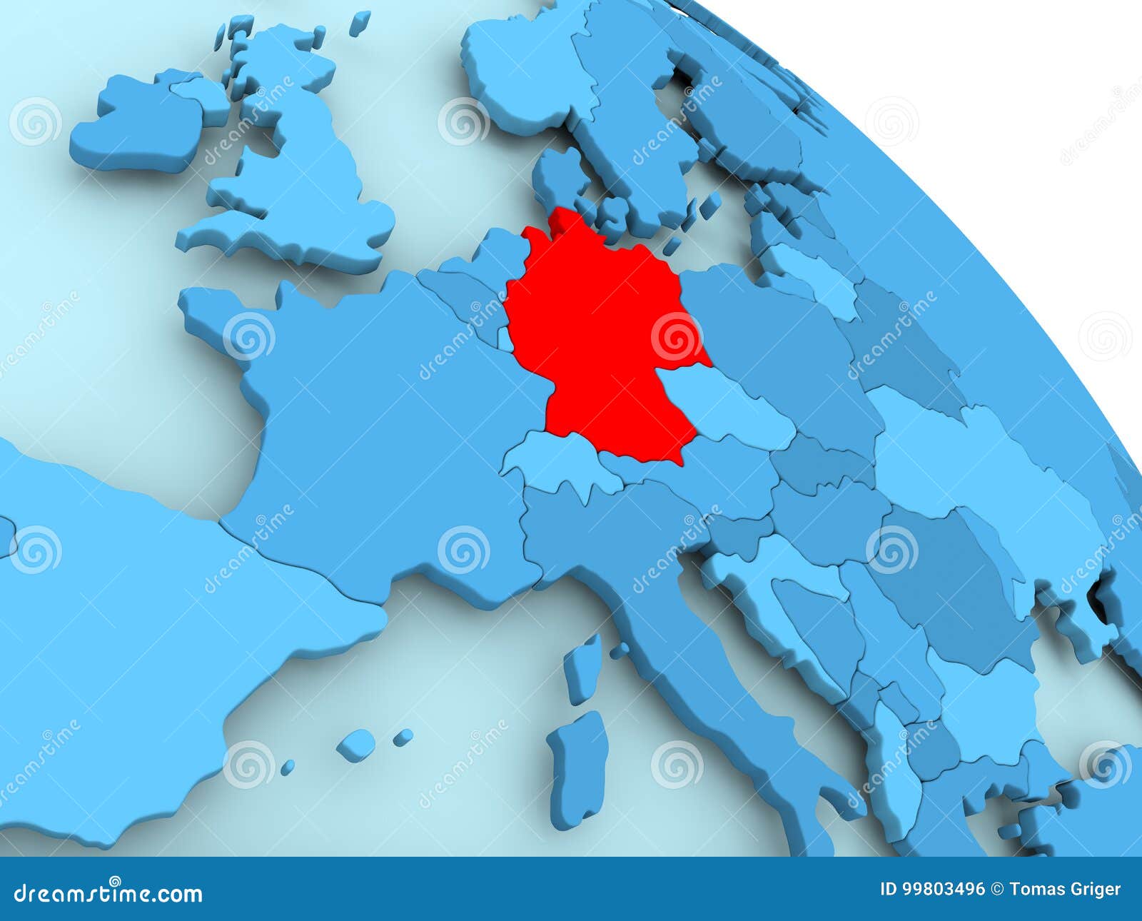 Germany on blue globe stock illustration. Illustration of highlighted ...