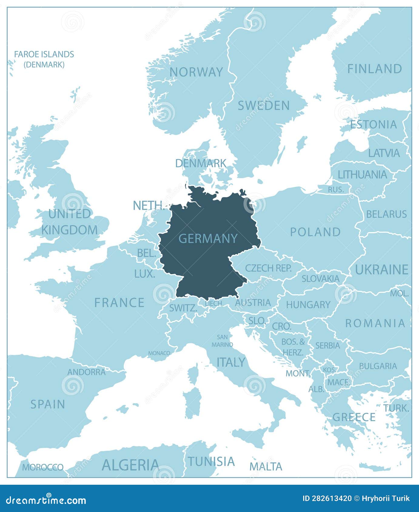 Germany MAP In Blue, Country Map, Germany, Border Map, Border Line Of ...