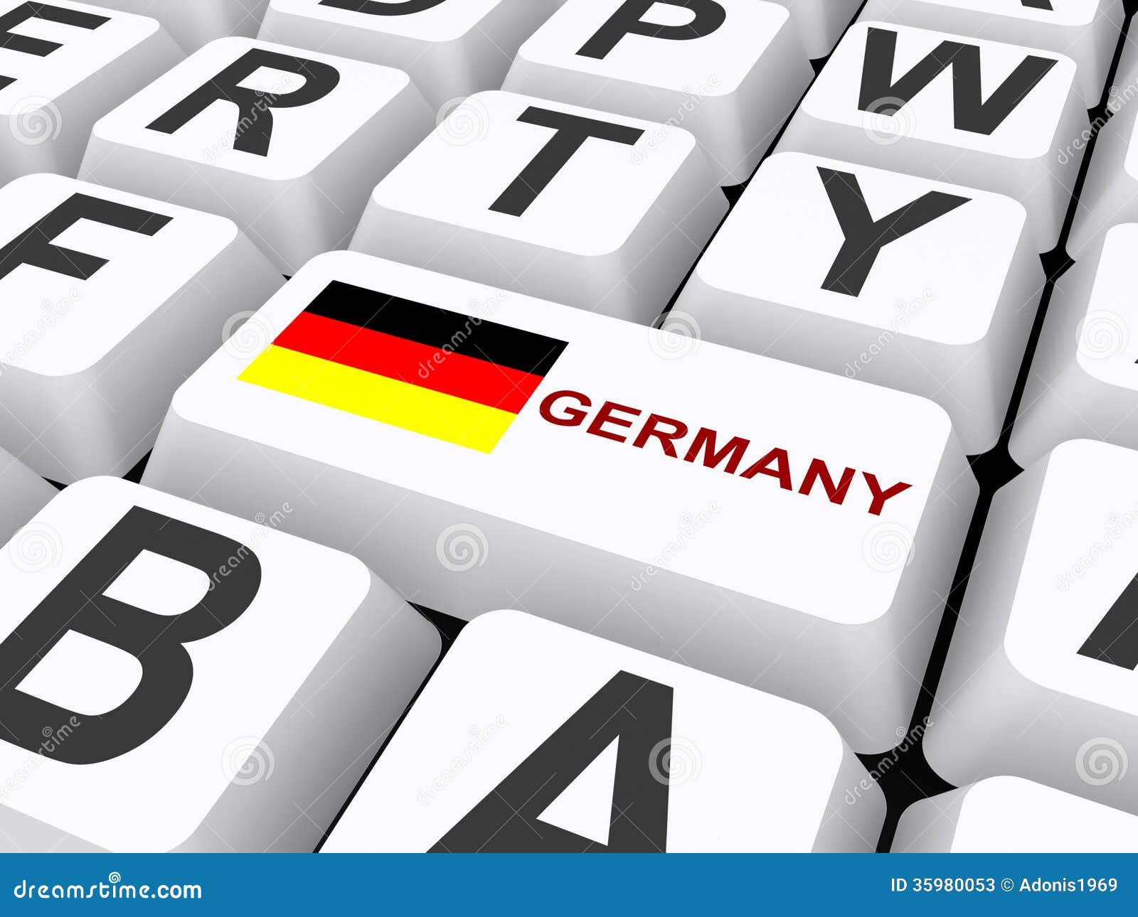 Germany button on keyboard stock illustration. Illustration of ...