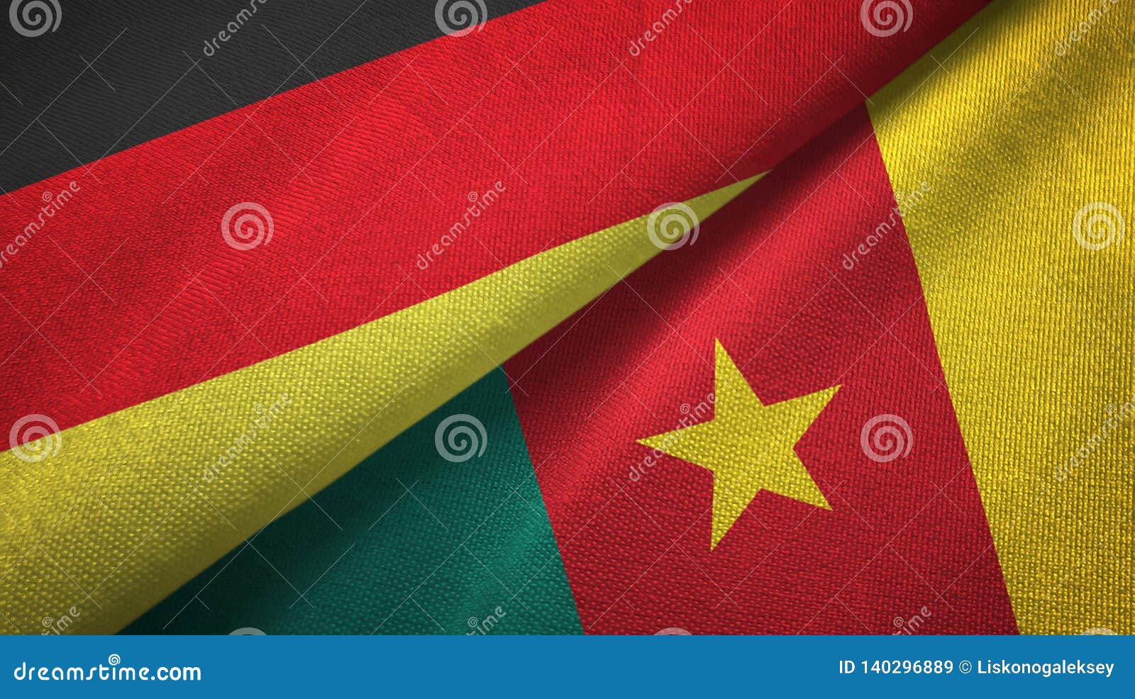 Germany and Cameroon Two Flags Textile Cloth, Fabric Texture Stock ...