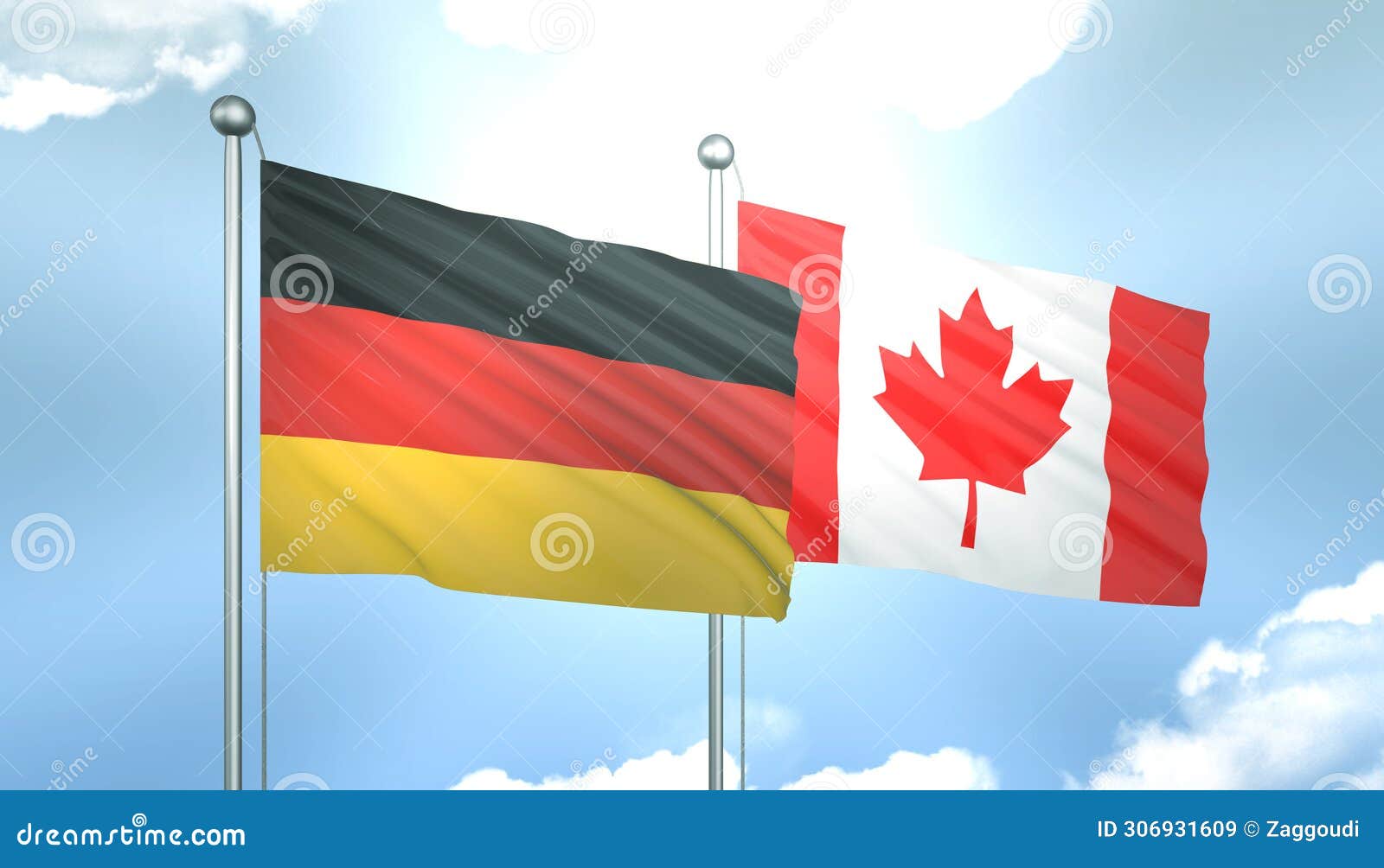 Germany and Canada Flag Together a Concept of Realations Stock ...