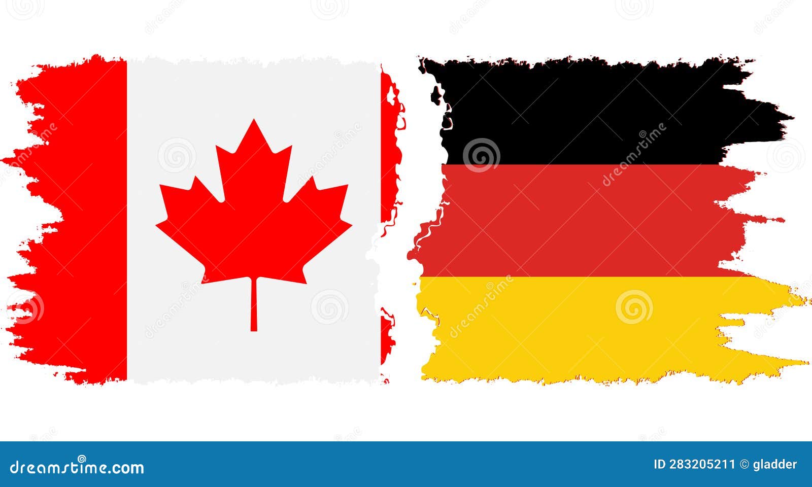 Germany and Canada Grunge Flags Connection Vector Stock Vector ...