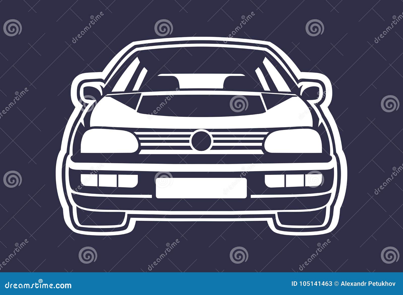 Germany Car Logo Icon or Sticker on a Glass Stock Illustration ...