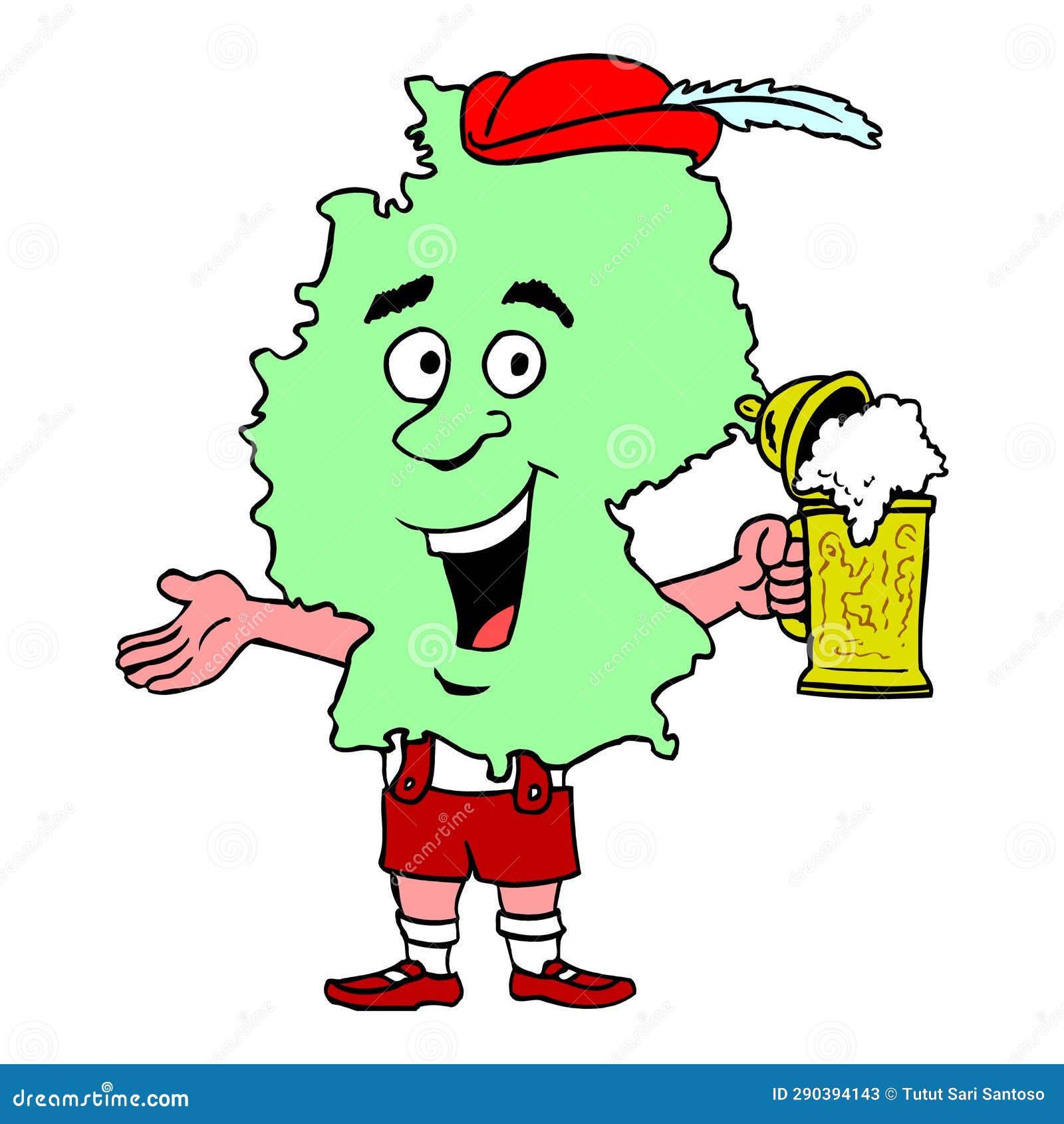 Germany cartoon map stock vector. Illustration of vector - 290394143