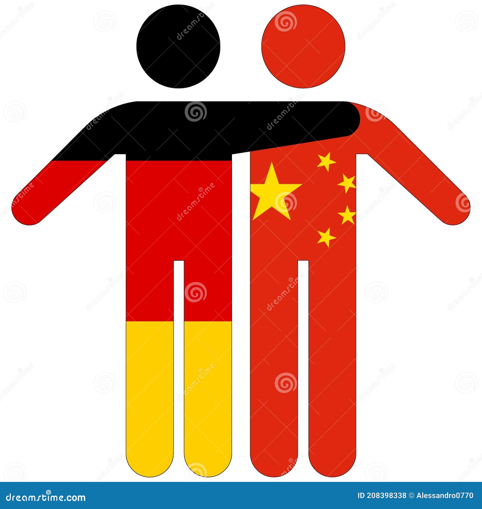 Germany - China Friendship Concept Stock Illustration - Illustration of ...