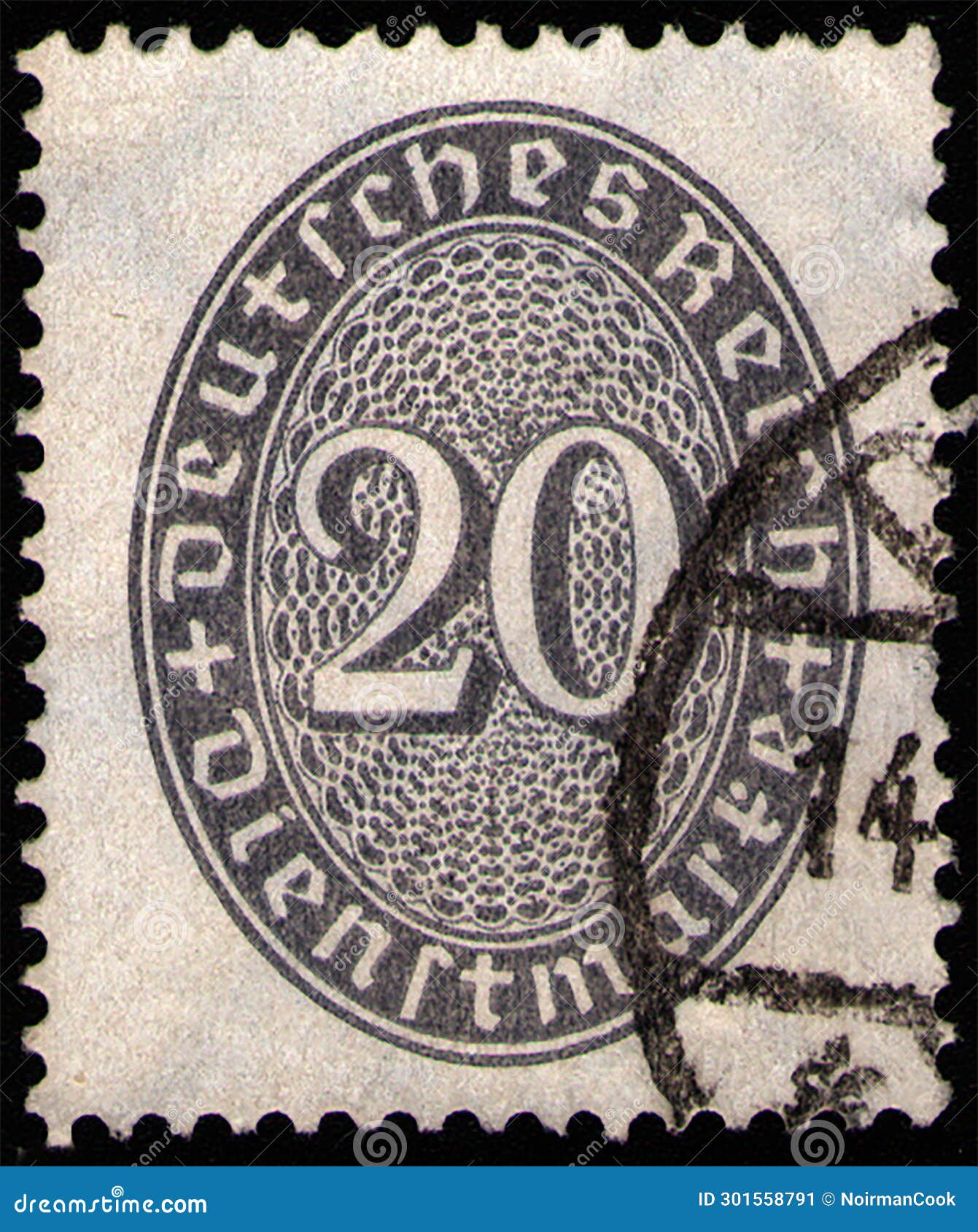 GERMANY - CIRCA 1930: Postage Stamp 20 German Reichspfening Printed by ...