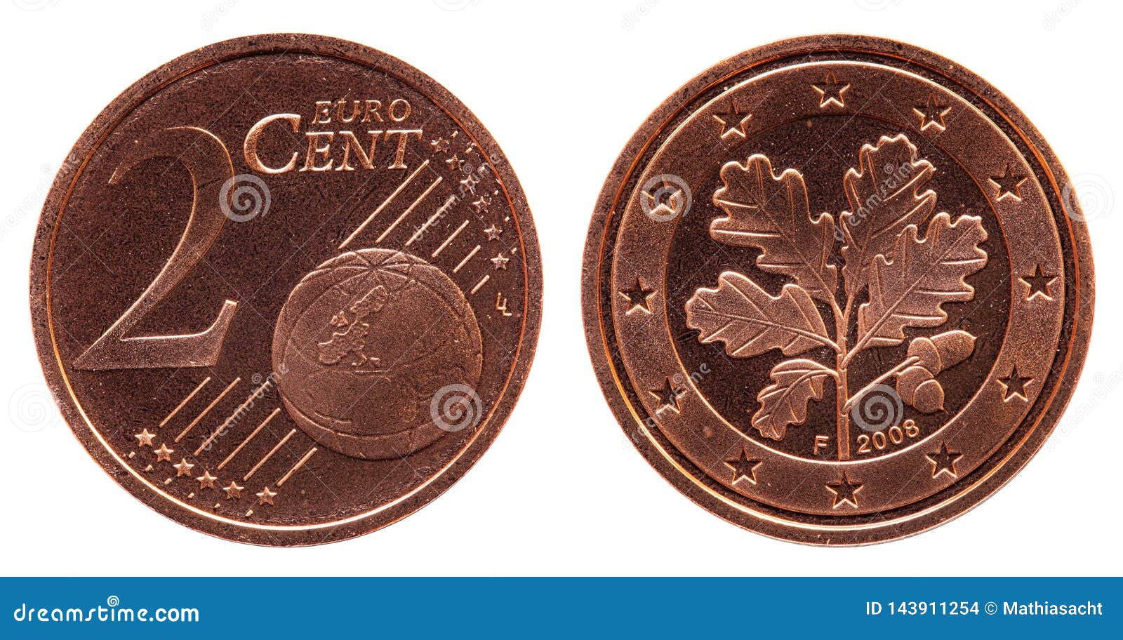 Germany coin 2 cents 2008 stock photo. Image of europe - 143911254