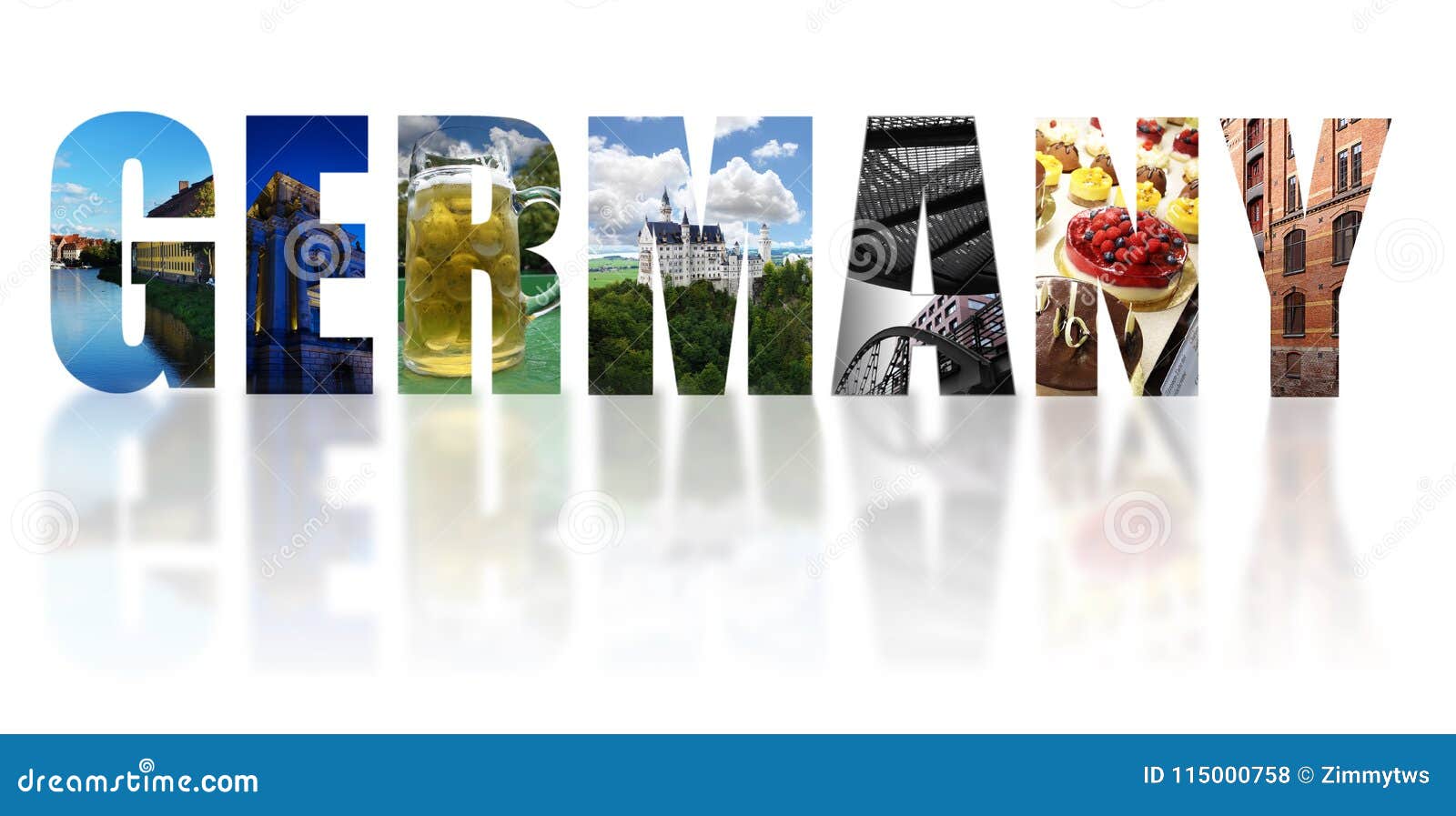 Germany Collage Isolated on White Stock Photo - Image of berlin, beer ...