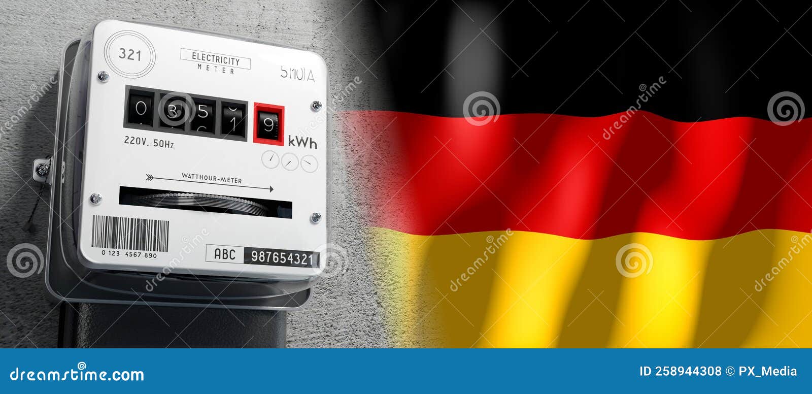 Germany - Country Flag and Energy Meter Stock Illustration ...