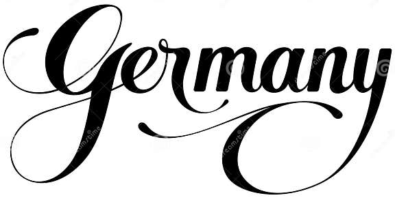 Germany - Custom Calligraphy Text Stock Vector - Illustration of ...
