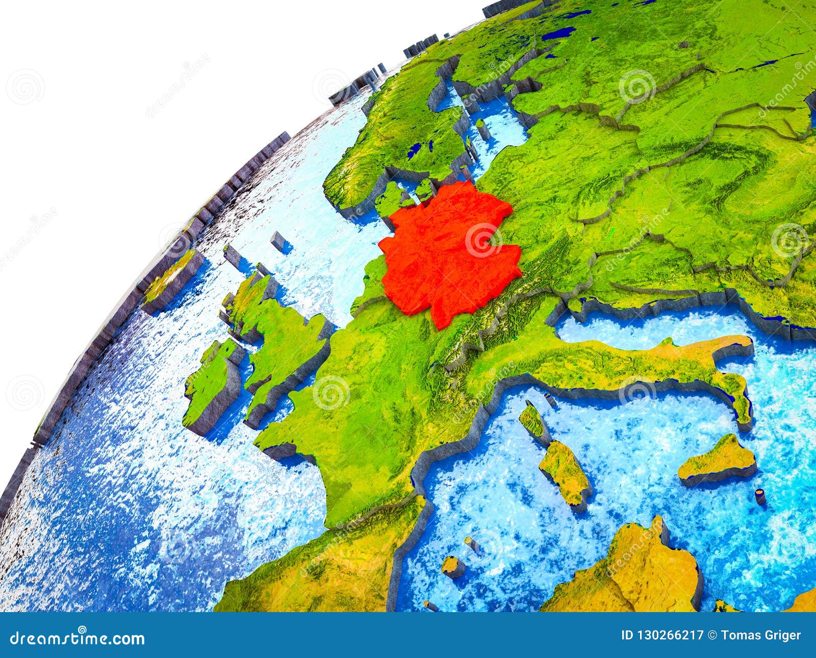 Germany on 3D Earth stock illustration. Illustration of render - 130266217