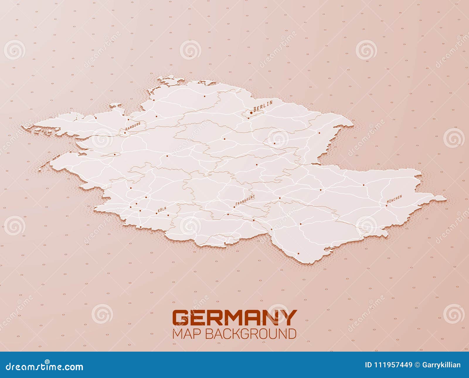 Germany 3d Map Visualization. Futuristic HUD Map. Geographical ...