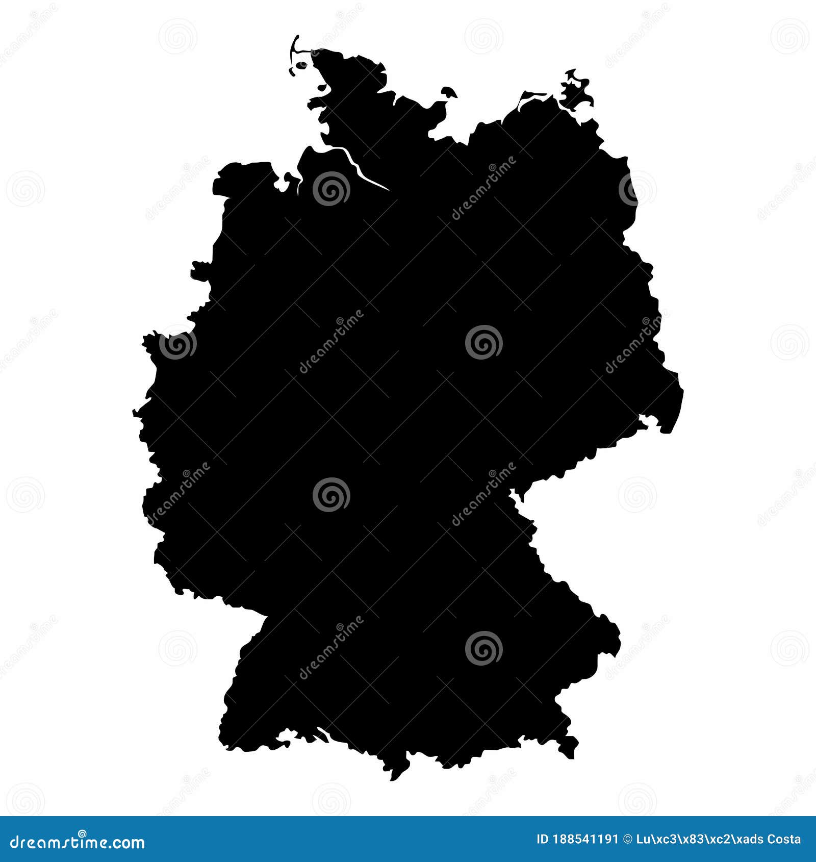 Germany silhouette map stock illustration. Illustration of shape ...