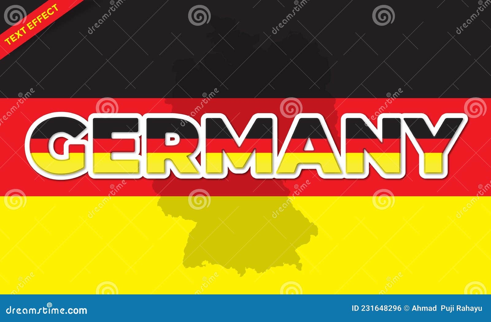 Germany Day Text Effect Design Stock Vector - Illustration of country ...