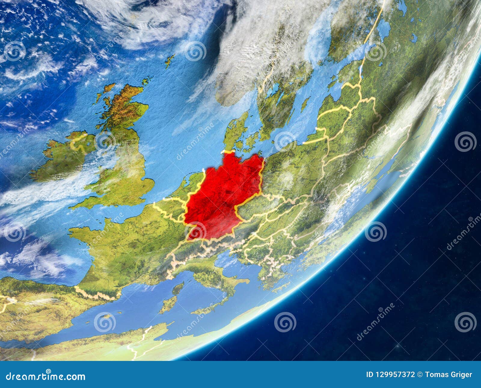 Germany on Earth from Space Stock Illustration - Illustration of space ...