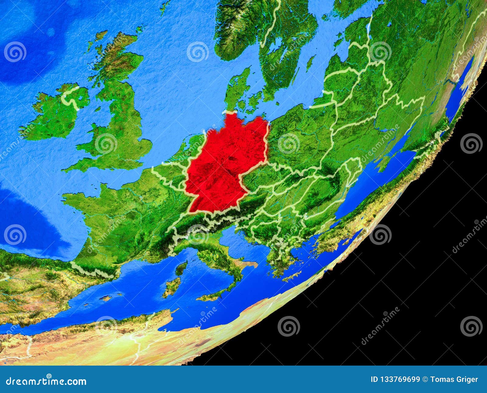Germany on Earth from Space Stock Illustration - Illustration of earth ...