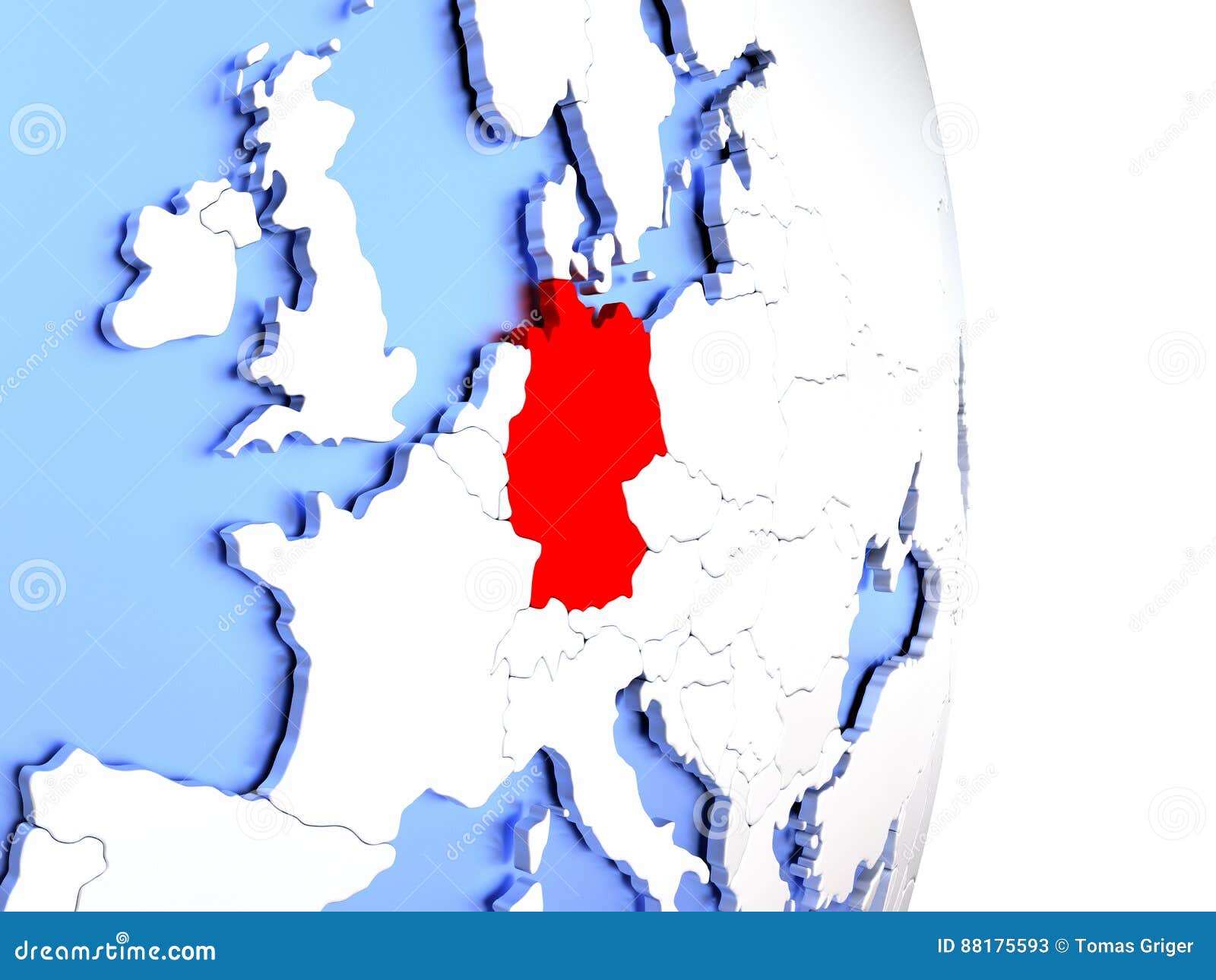 Germany on Elegant Modern 3D Globe Stock Illustration - Illustration of ...