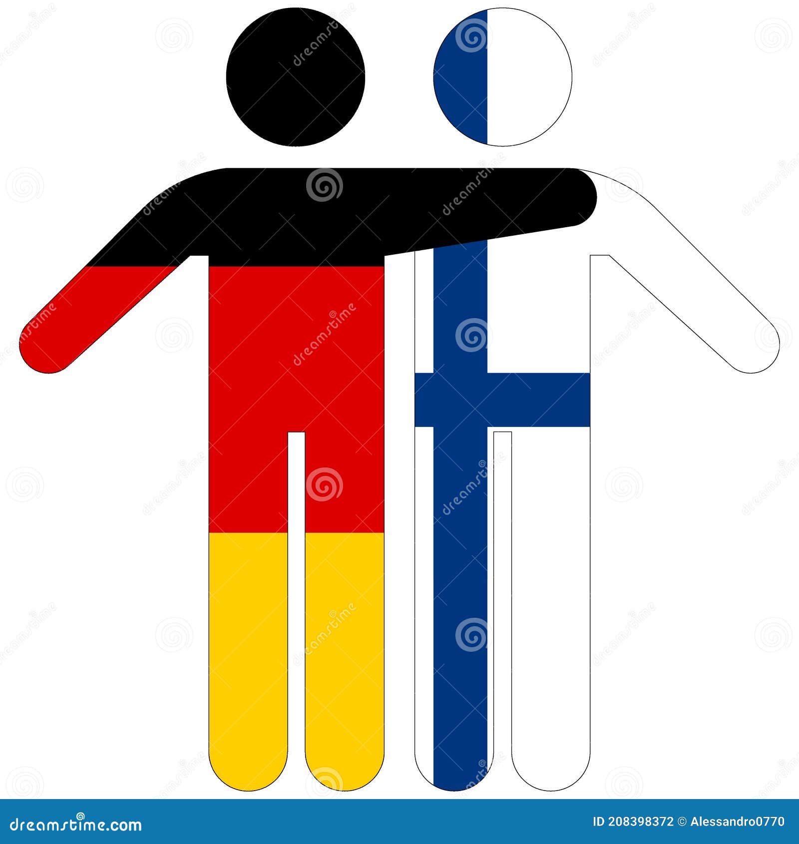 Germany - Finland Friendship Concept Stock Illustration - Illustration ...