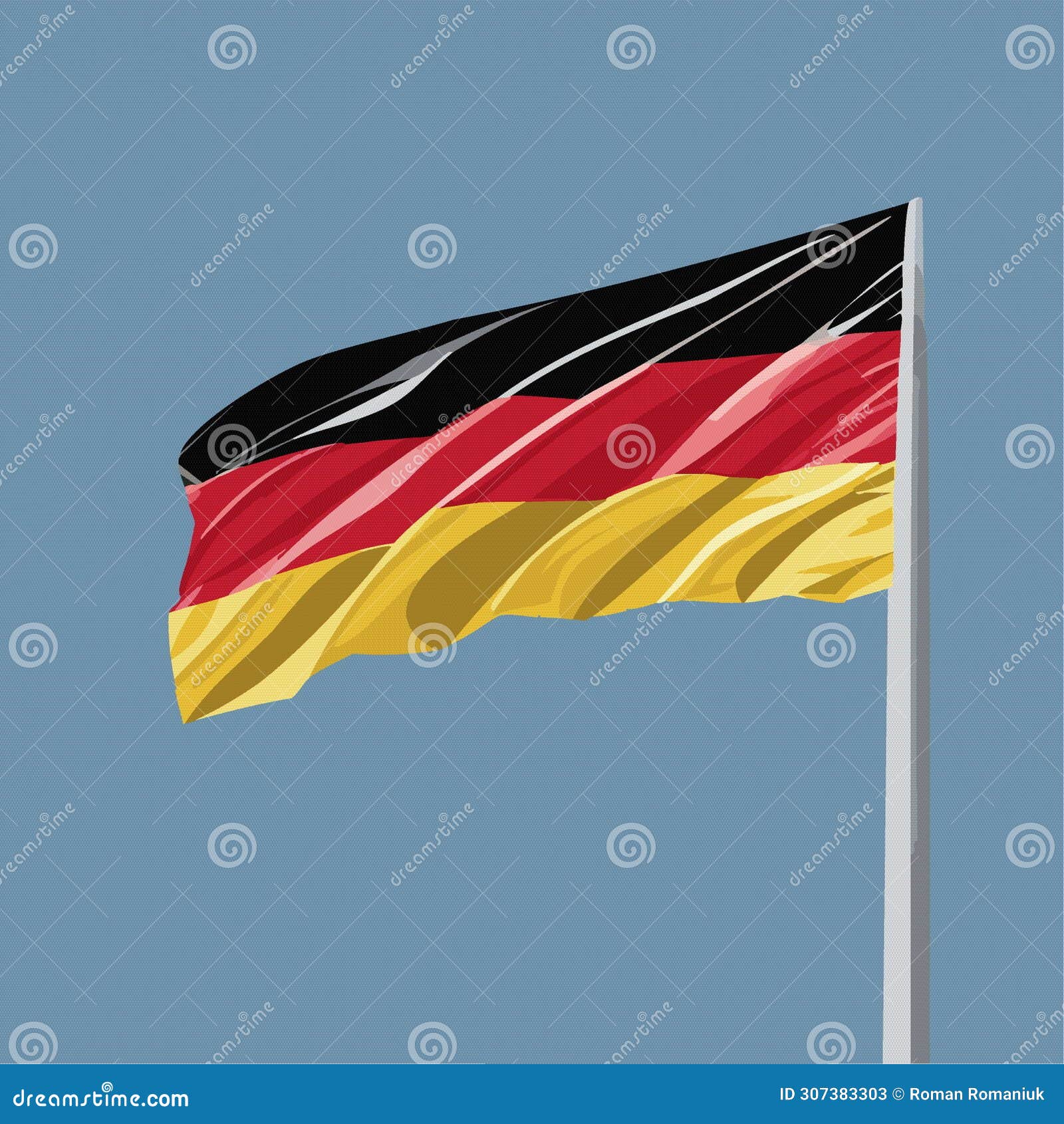 Germany Flag Black, Red and Yellow Colors Vector Illustration Stock ...