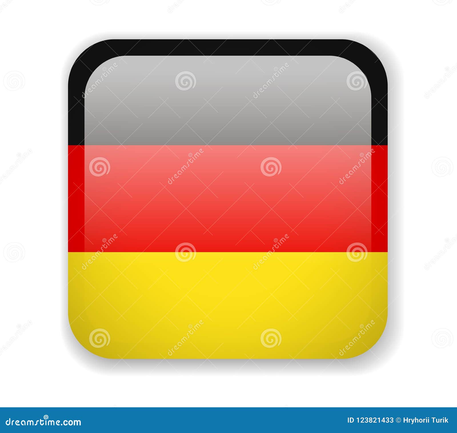 Germany Flag. Bright Square Icon on a White Background Stock ...