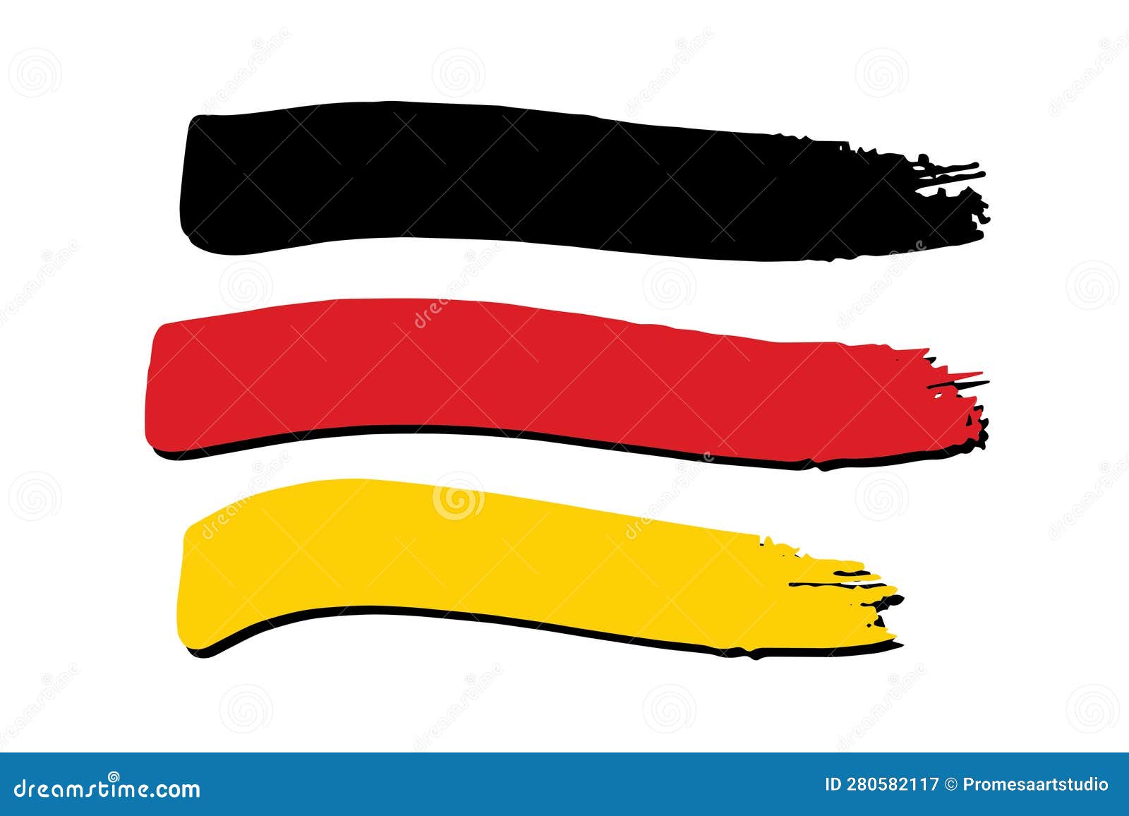Germany Flag with Colored Hand Drawn Lines in Vector Format Stock ...