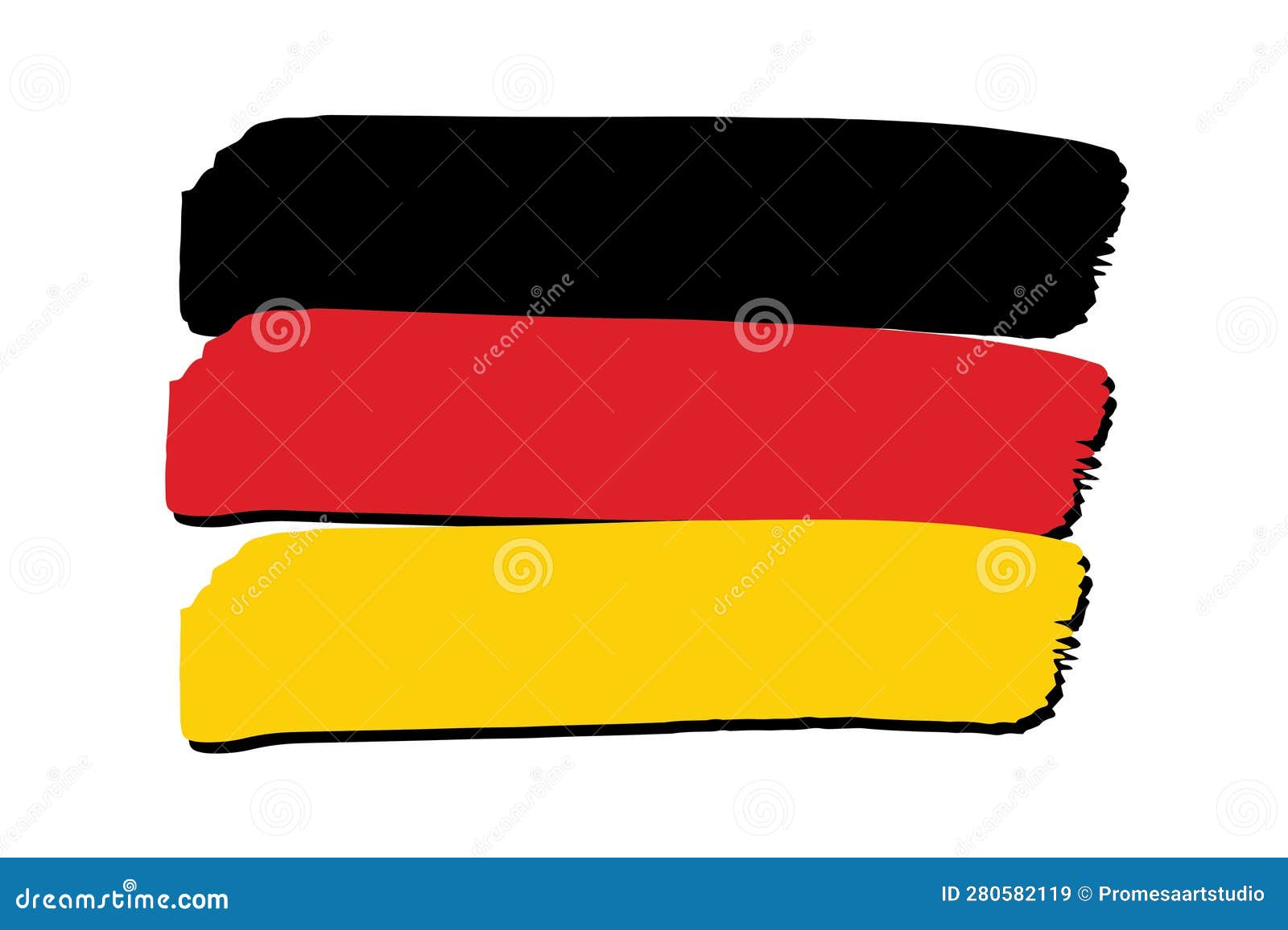 Germany Flag with Colored Hand Drawn Lines in Vector Format Stock ...