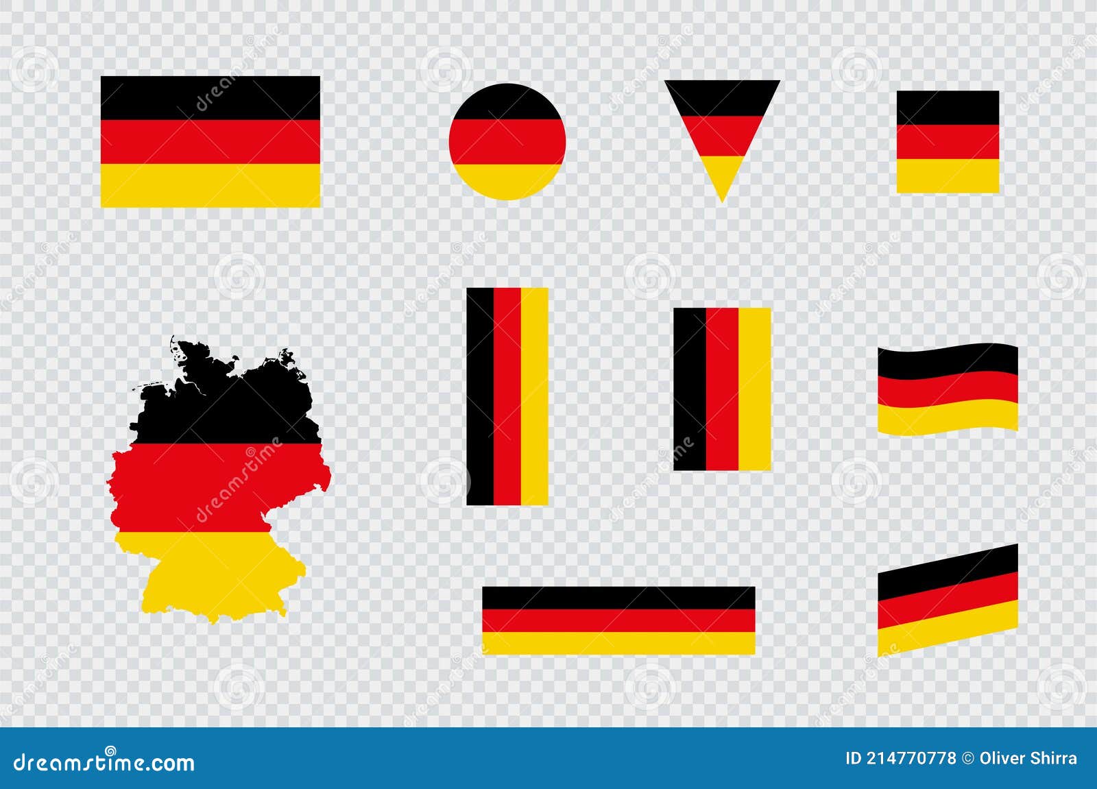 Germany Flag Flat Icon Different Shapes Map Vector Set Stock Vector ...