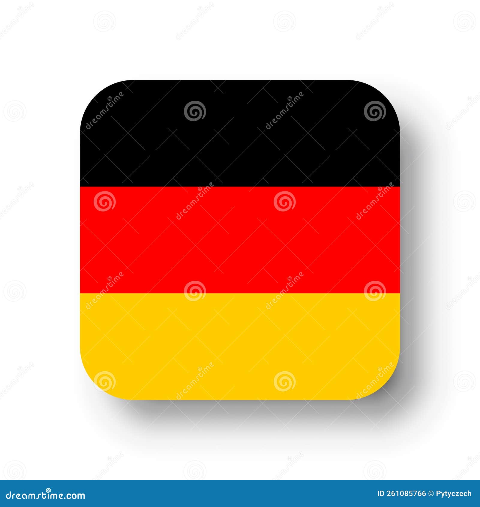 Rounded Square Vector Flag of Germany Stock Vector - Illustration of ...