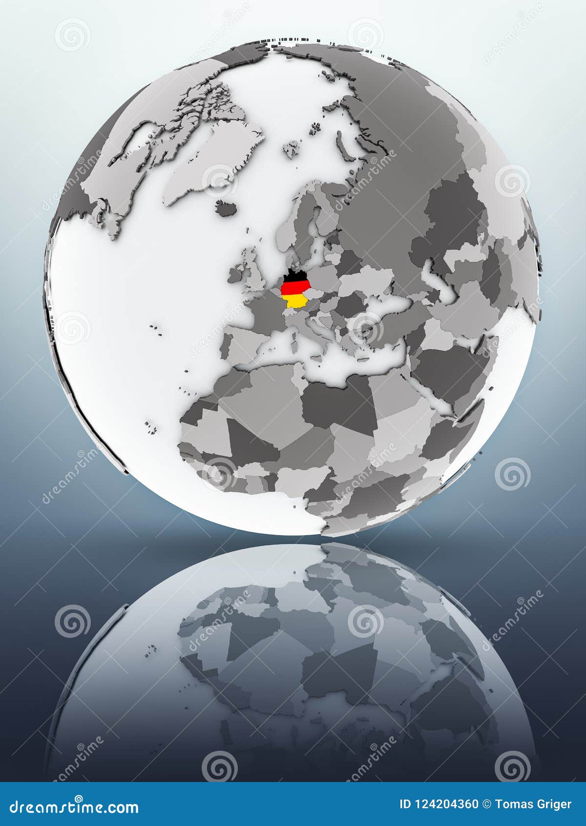 Germany on globe stock illustration. Illustration of globe - 124204360