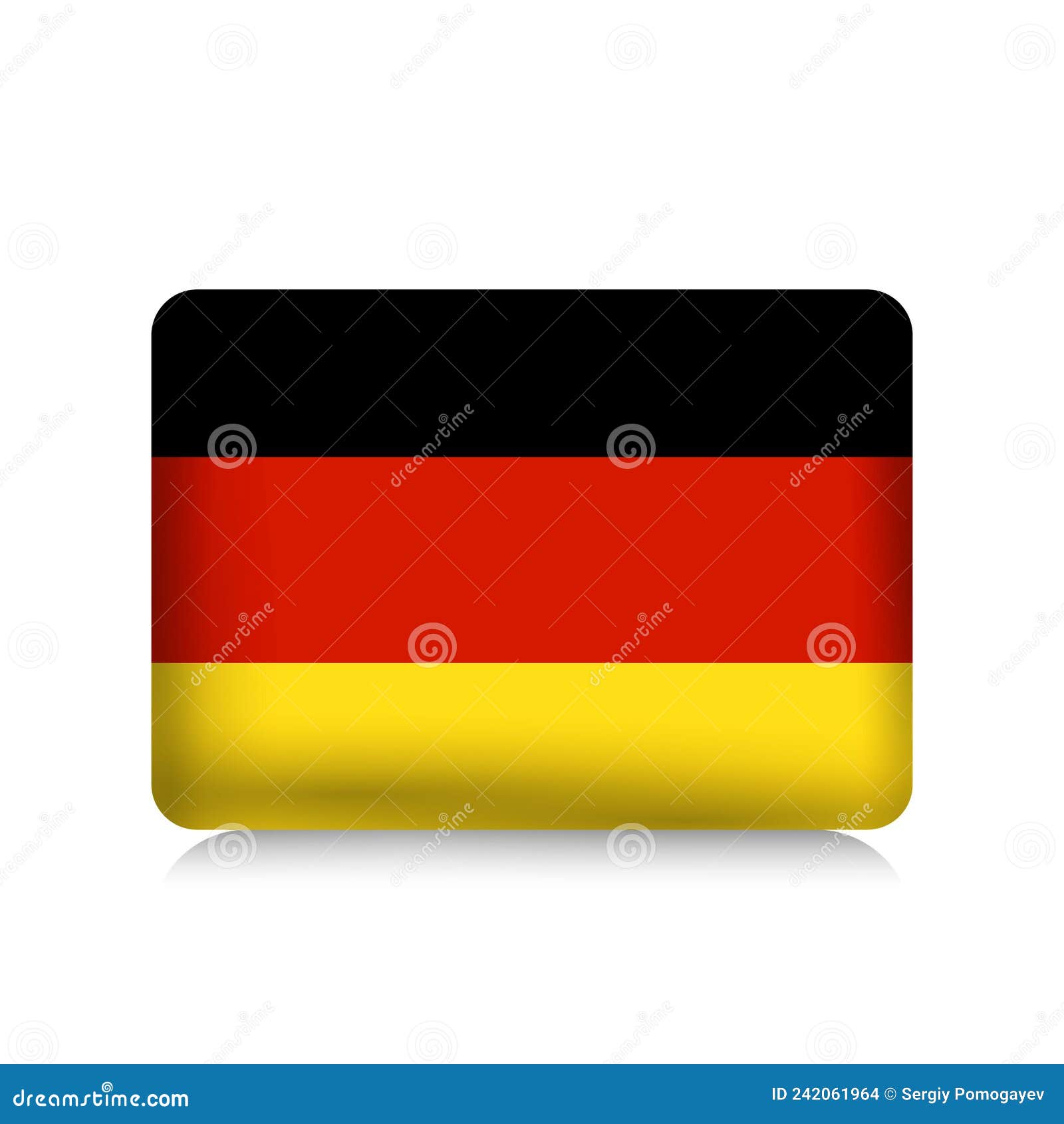 Germany Flag Glossy Design with Rounded Corners Stock Vector ...