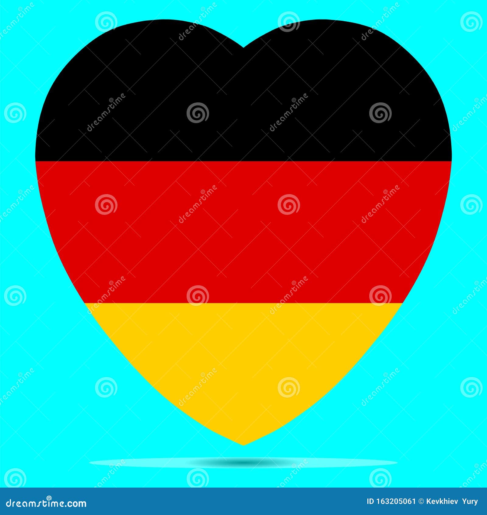 Germany Flag in Heart Shape Vector Illustration Stock Vector ...