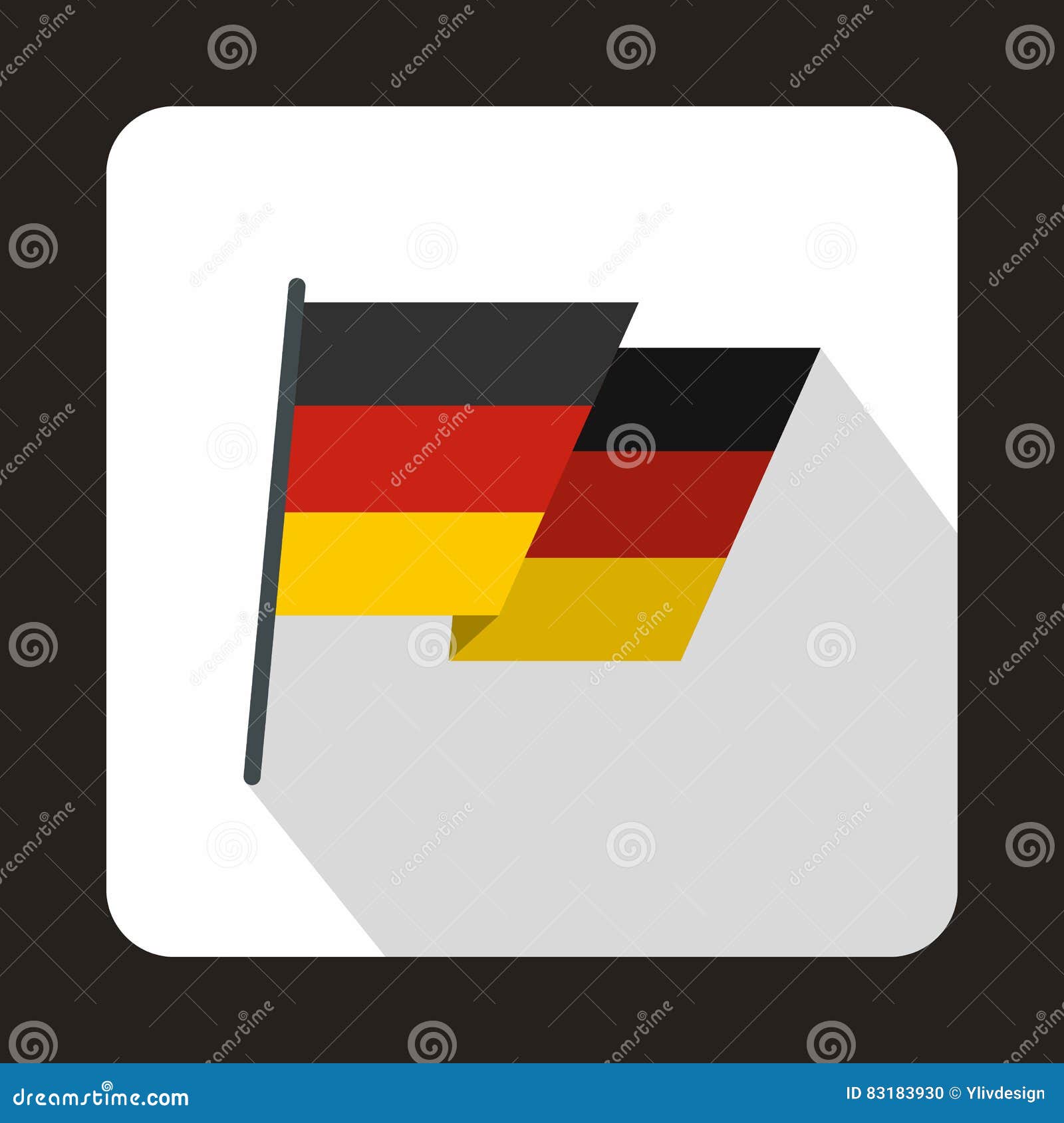 Germany Flag Icon, Flat Style Stock Vector - Illustration of flag ...