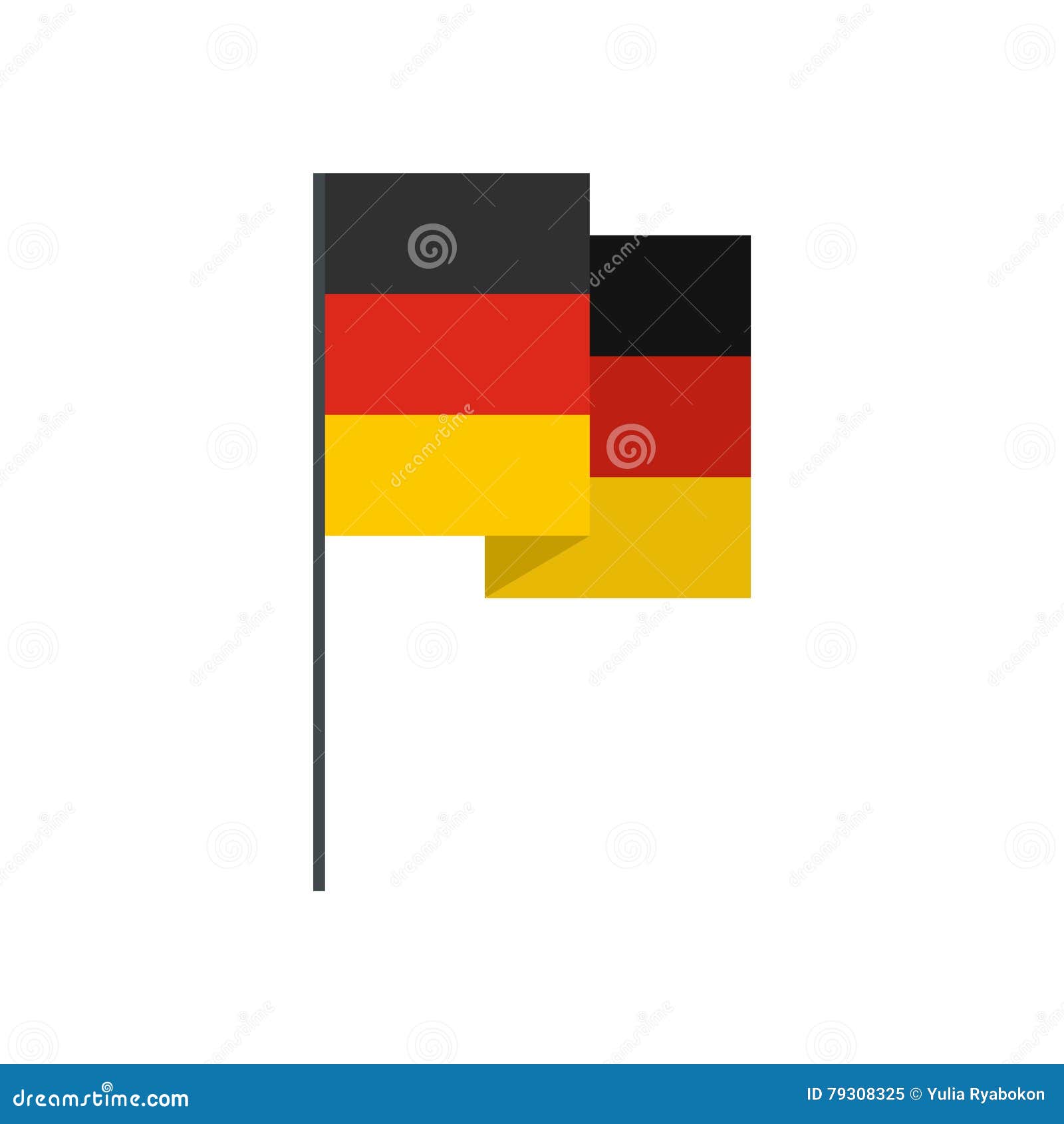 Germany Flag Icon, Flat Style Stock Vector - Illustration of politic ...