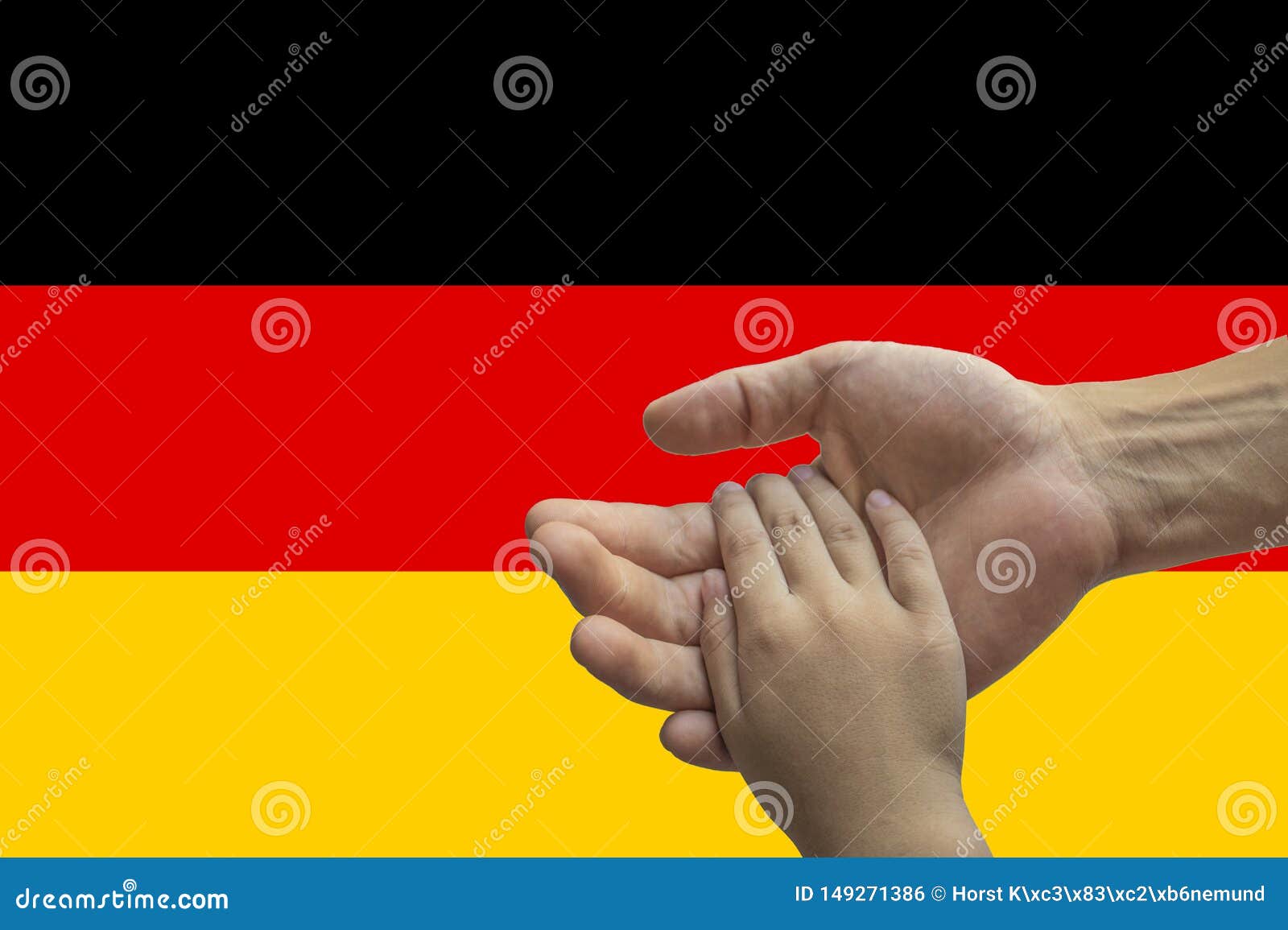 Germany Flag, Intergration of a Multicultural Group of Young People ...