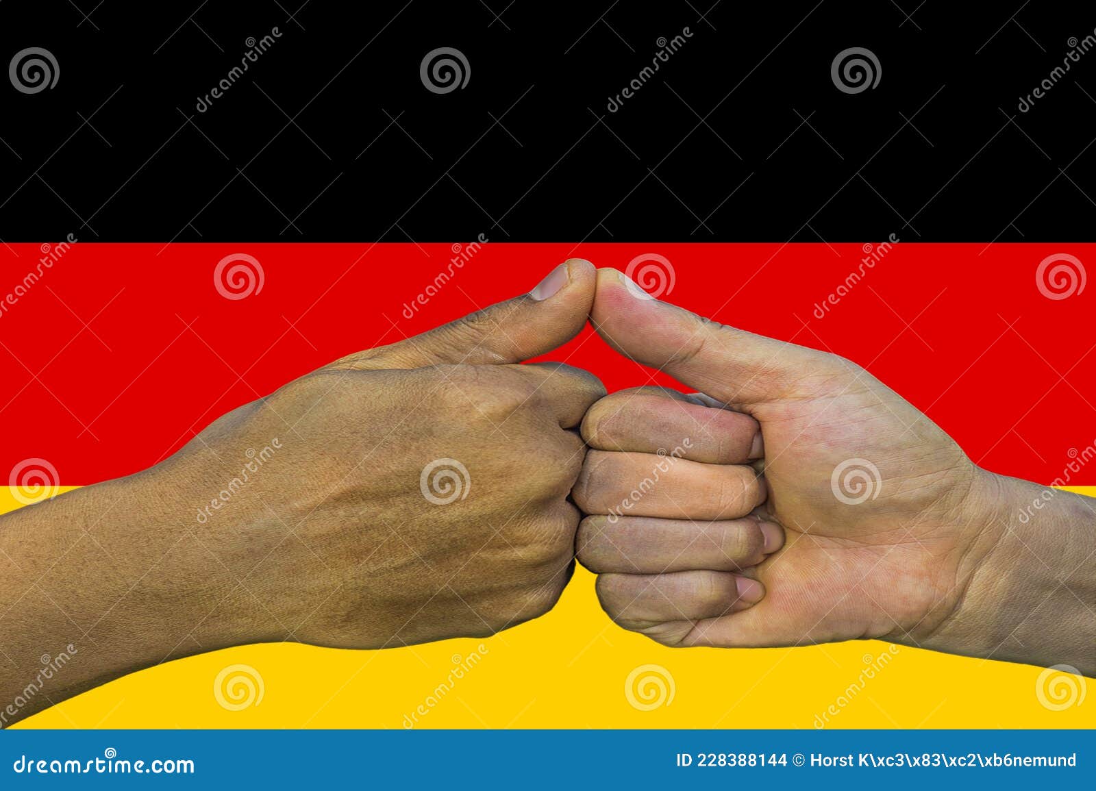 Germany Flag, Intergration of a Multicultural Group of Young People ...