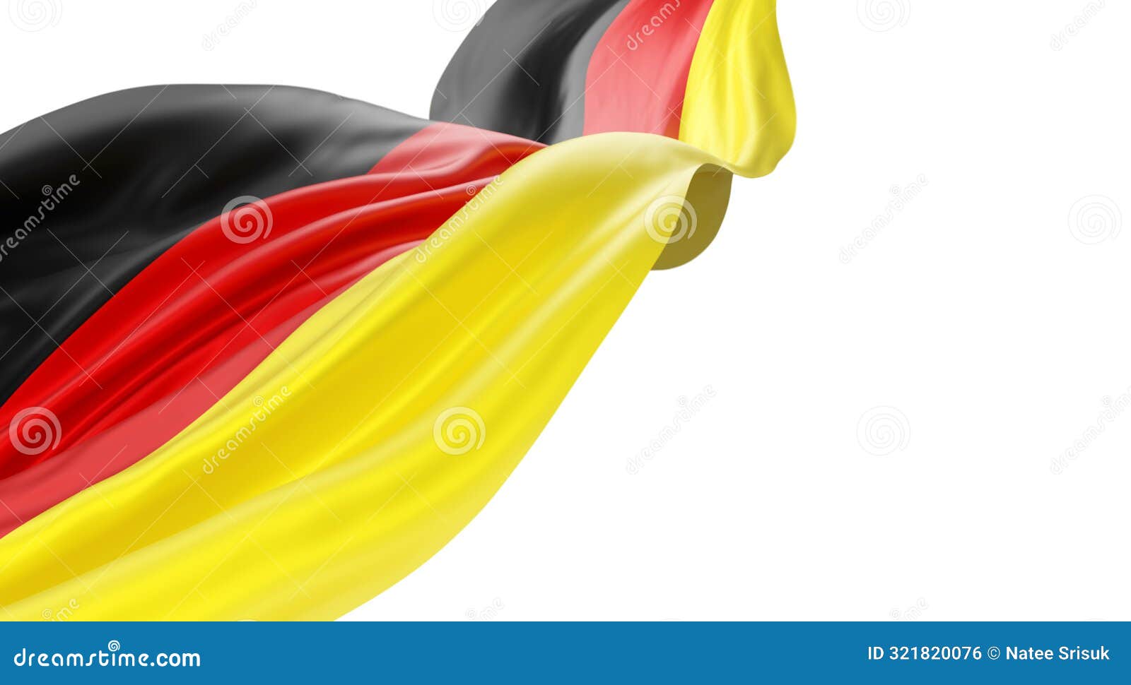Germany Flag Isolated on White Background 3D Render Stock Illustration ...
