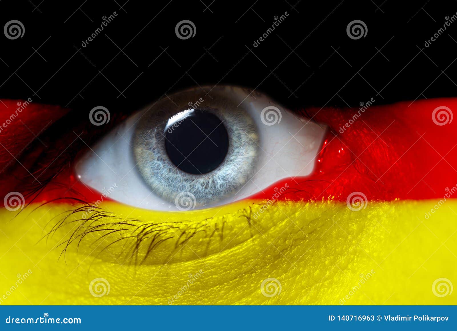 Beautiful Germany Flag on Mans Face Stock Image - Image of support ...