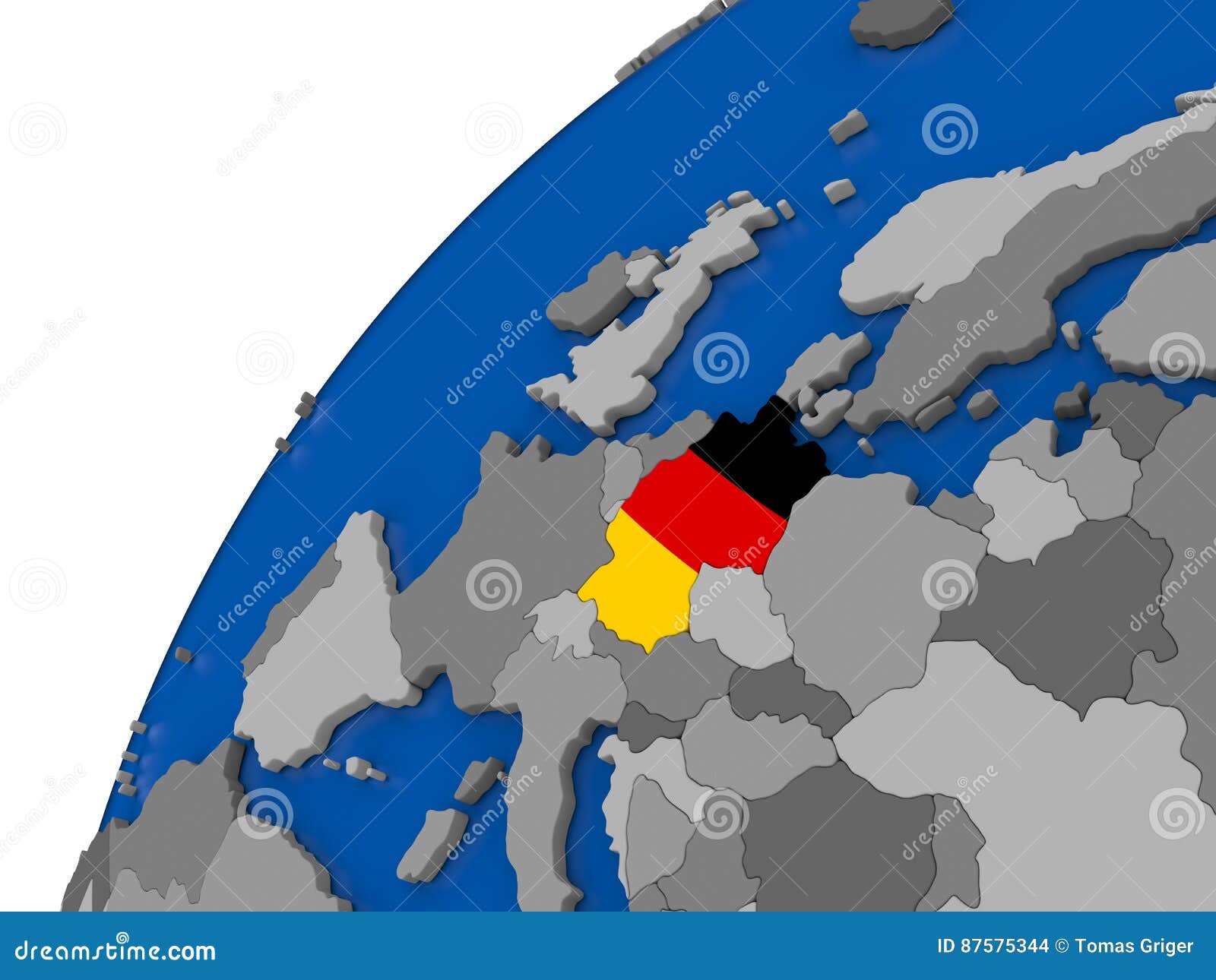 Germany with Flag on Political Globe Stock Illustration - Illustration ...