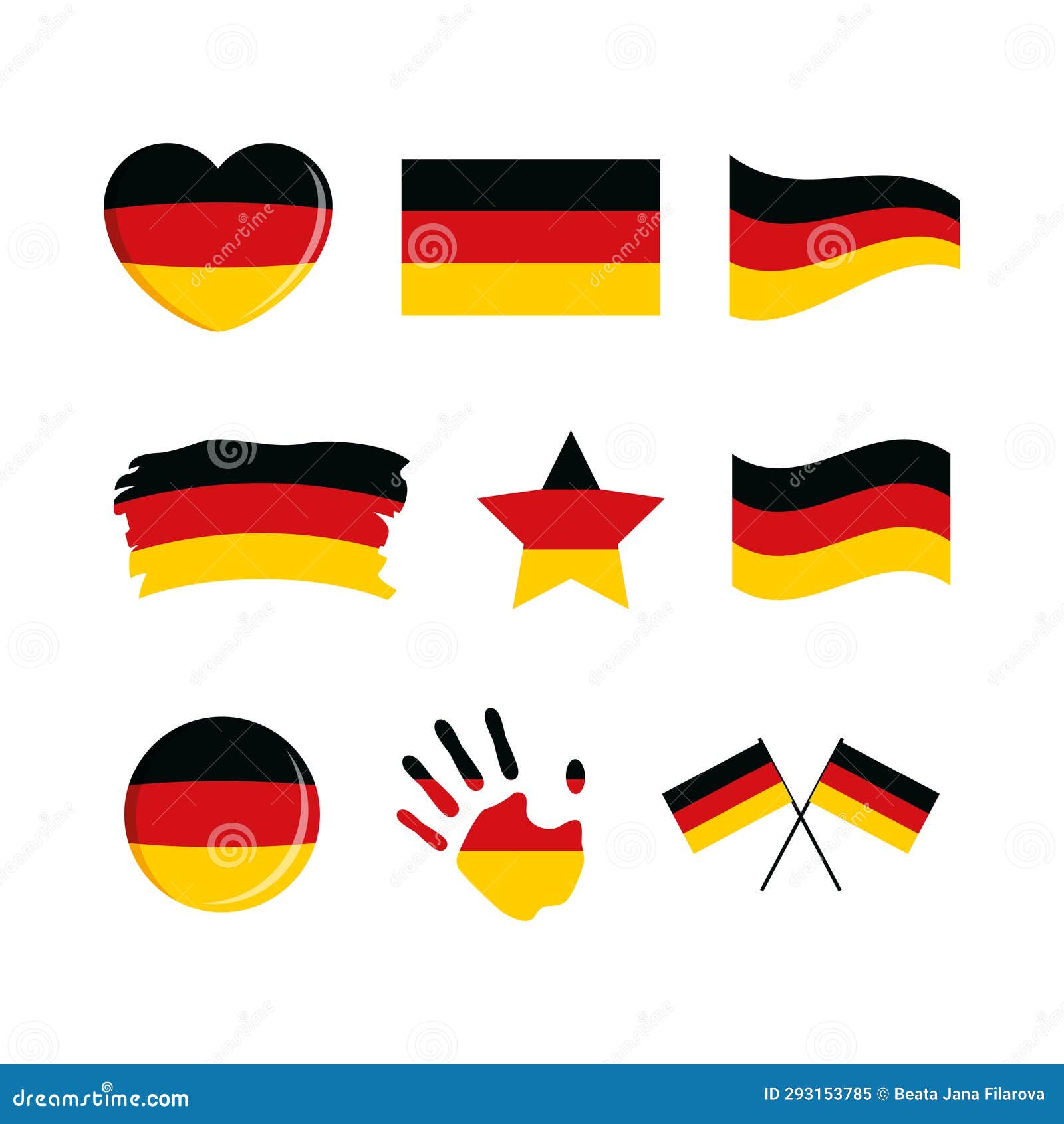 German Flag Icon Set Vector Isolated on a White Background Stock Vector ...