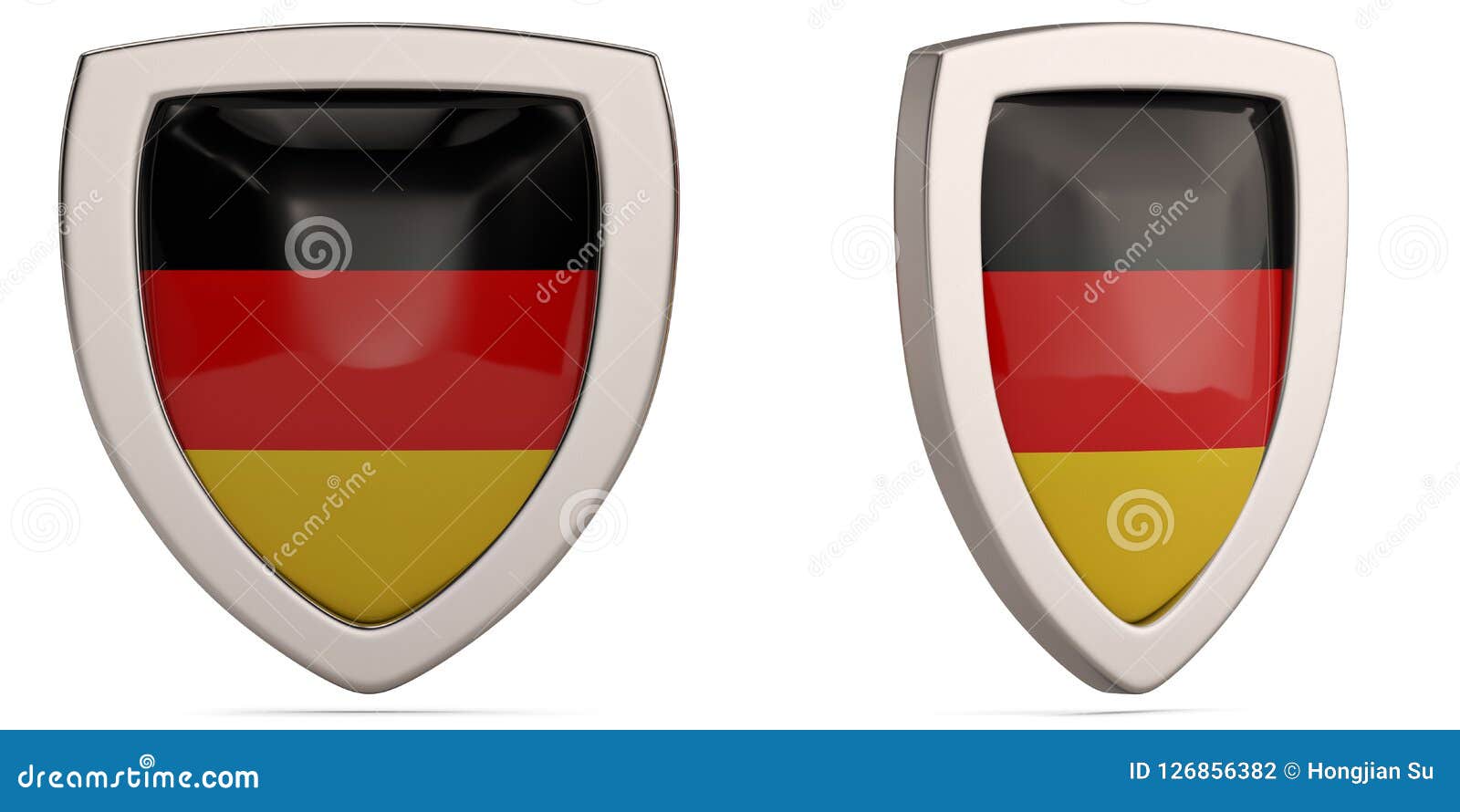 Germany Flag Shield Symbol Isolated on White Background. 3D ...