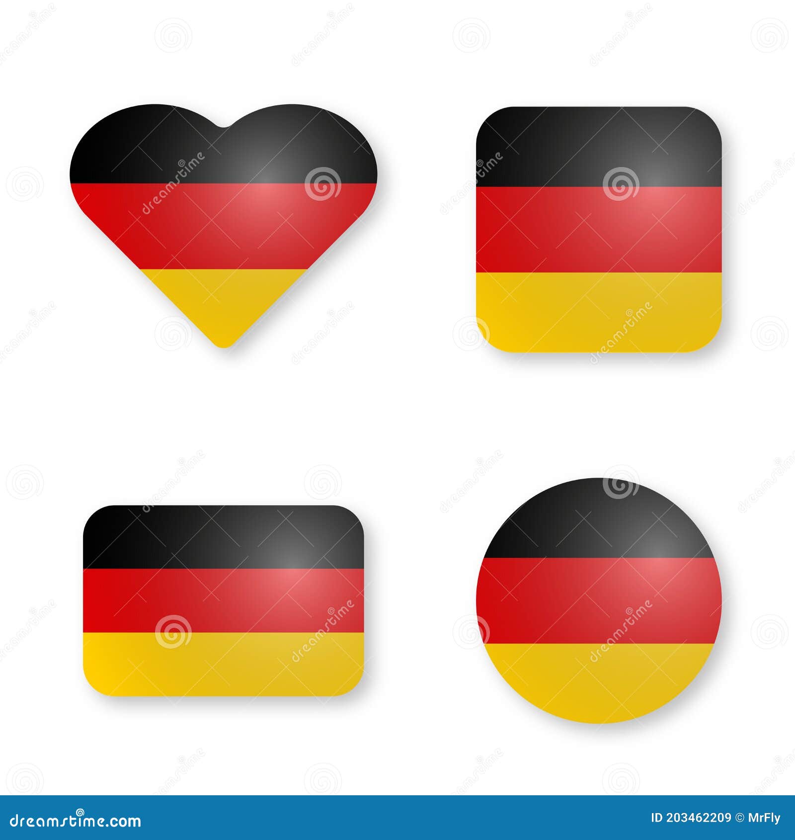 Germany Flag Sticker Set, Vector Illustration Stock Vector ...