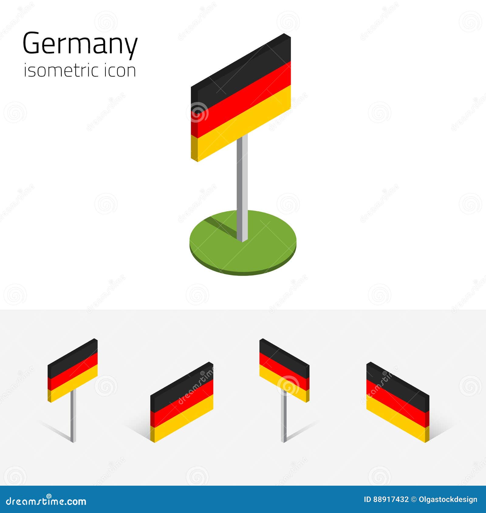 Germany Flag, Vector Set of 3D Isometric Icons Stock Vector ...