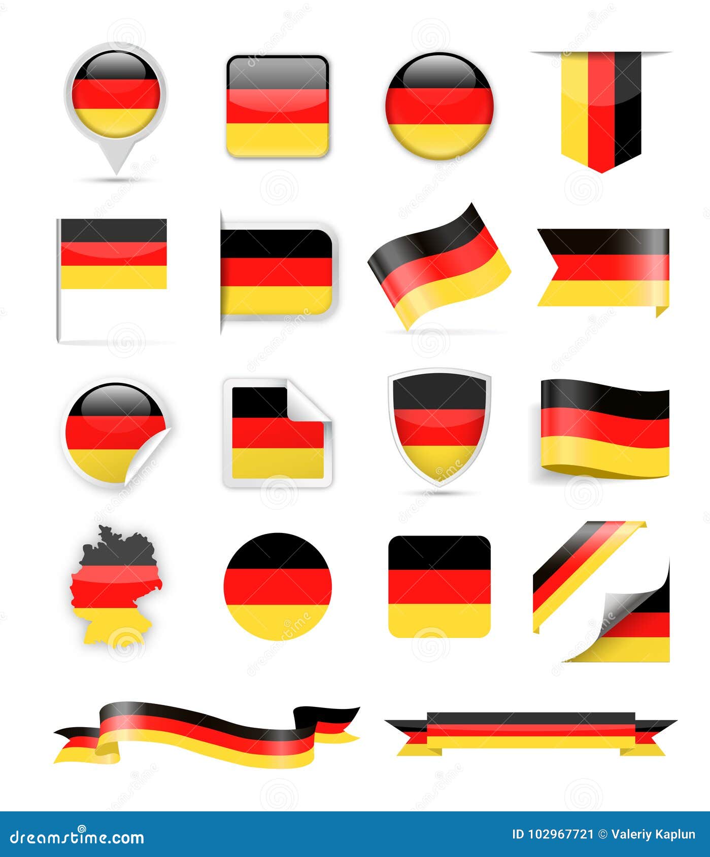 Germany Flag Vector Set stock illustration. Illustration of national ...