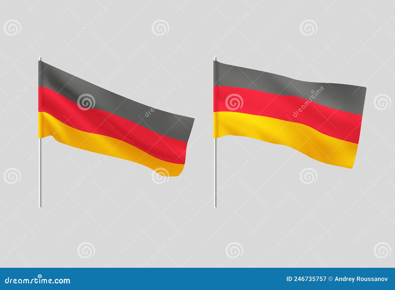 Germany Flags. Set of National Realistic Germanian Flags Stock Vector ...